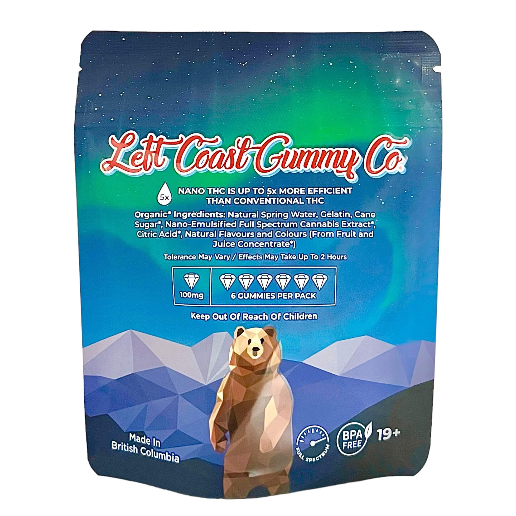 LEFT COAST GUMMYS - (600-MG-THC) MIXED FRUIT - Canna Craft Collective