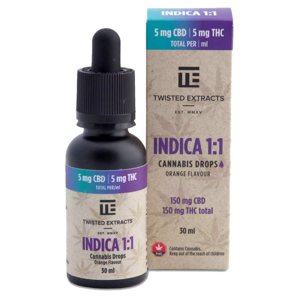 TWISTED EXTRACTS TINCTURE – INDICA 1:1 (150-MG-CBD + 150-MG-THC ...
