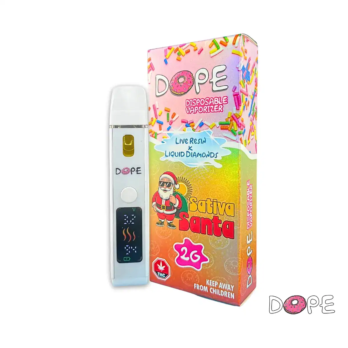 DOPE LIQUID DIAMONDS X LIVE RESIN DISPOSABLE VAPE - SANTA (2 GRAM ...