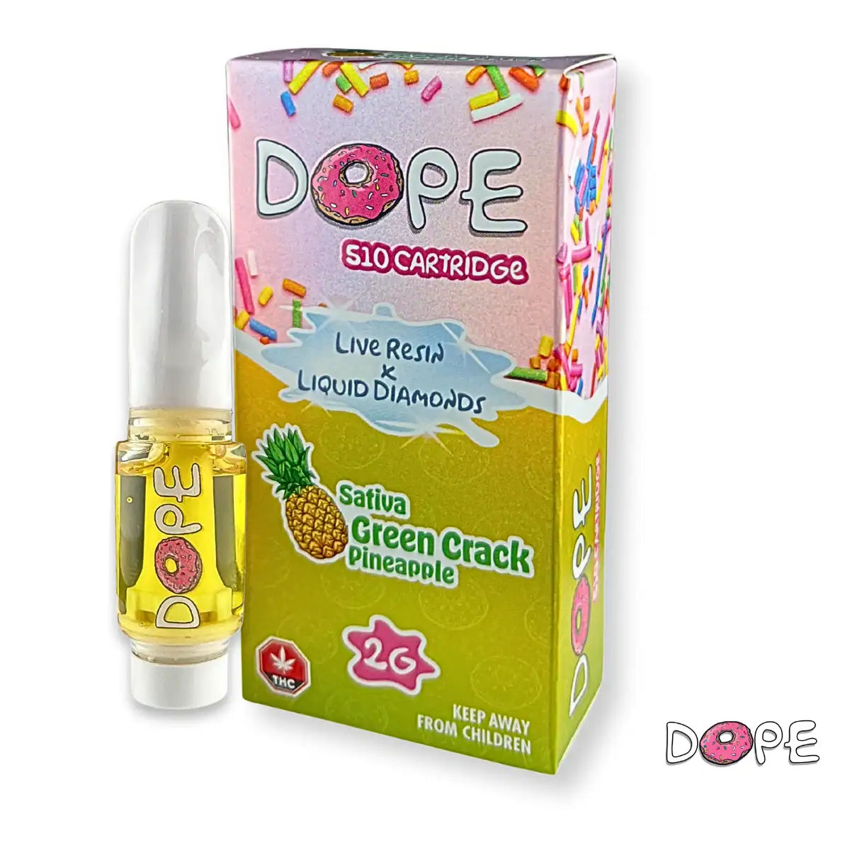 DOPE LIVE RESIN X LIQUID DIAMONDS VAPE CART - GREEN CRACK PINEAPPLE (2 ...