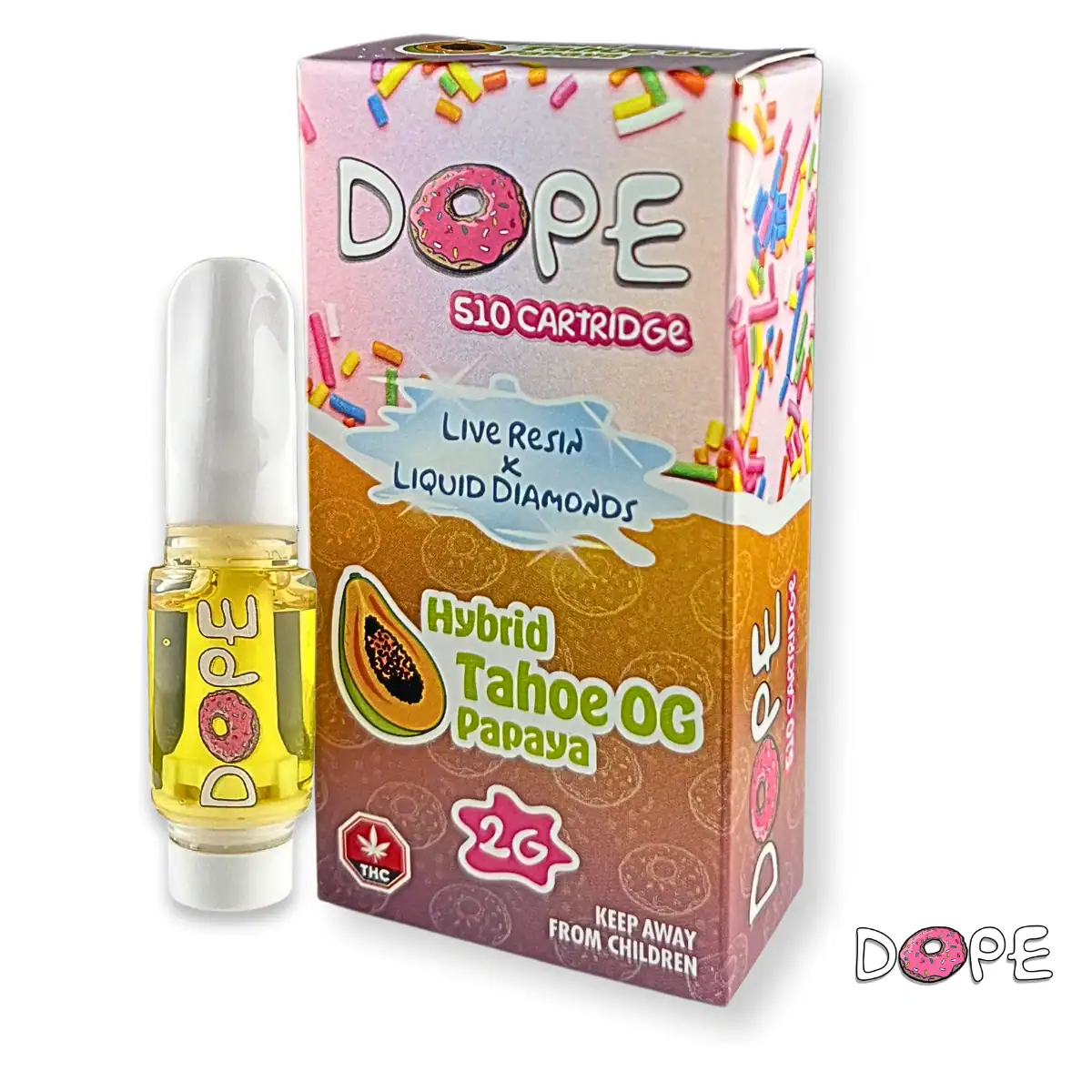 DOPE LIVE RESIN X LIQUID DIAMONDS VAPE CART - TAHOE OG PAPAYA (2 GRAM ...