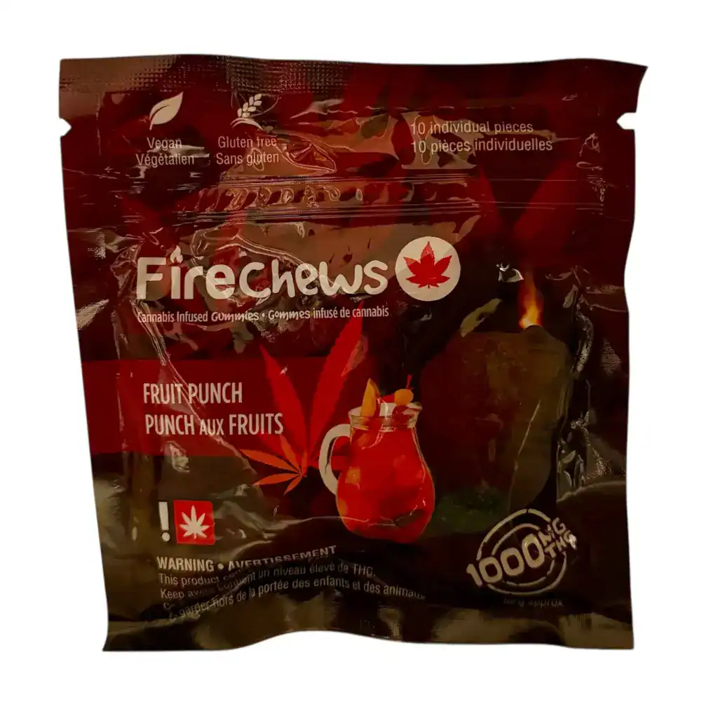 FIRE CHEWS - (1000-MG-THC) FRUIT PUNCH - Canna Craft Collective